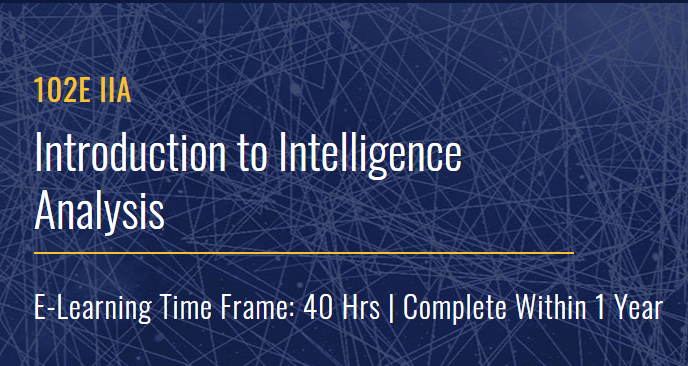 102E IIA Introduction to Intelligence Analysis - CDFS - Digital ...